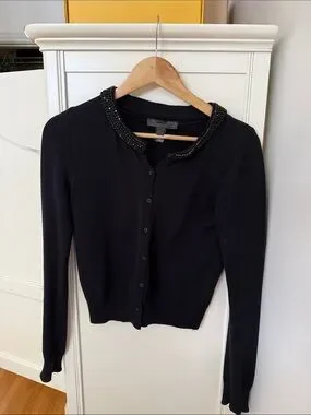 Mango | Sweaters | Mango Black Beadedcollar Womens Cardigan | Poshmark